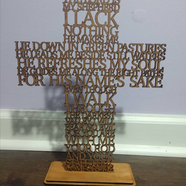 Psalm 23 Cross Laser Cut File – Christian Home Decor (svg, Dxf, Pdf ...