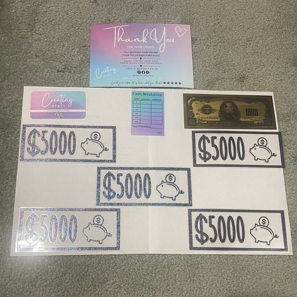 Placeholders for Cash Envelopes Personalized Placeholders Clear ...