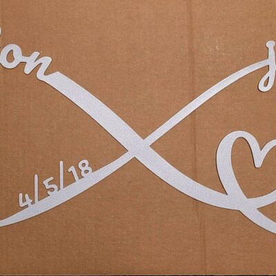 Personalized Wedding Gift for Couple, Infinity Sign With Names and Date ...