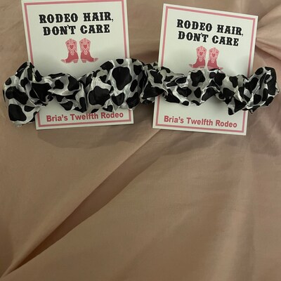 Rodeo Hair Don't Care Bachelorette Cow Print Hair Tie, Nashville Last ...