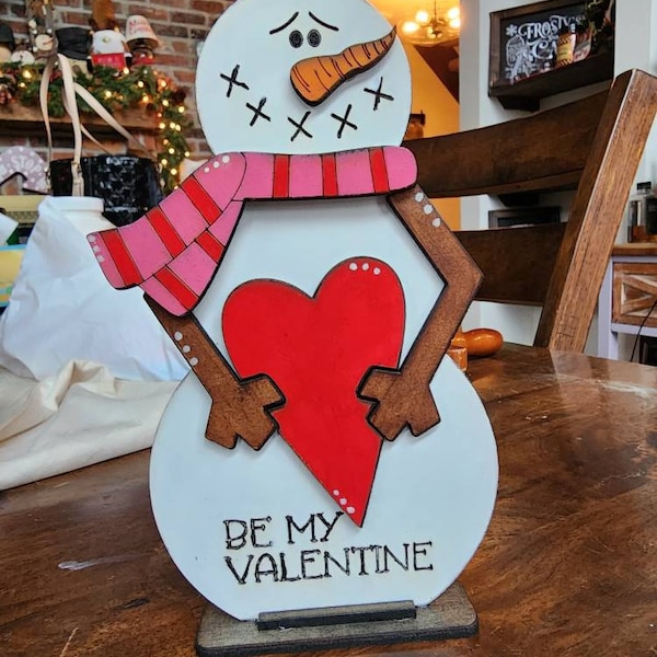 Be Mine Valentine Snowman SVG File | Hearts | Laser Cut File ...