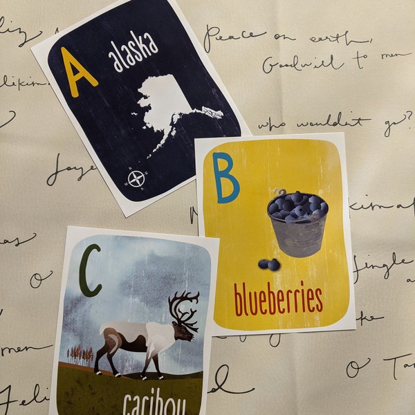 Alaska A to Z Alphabet Cards - Etsy