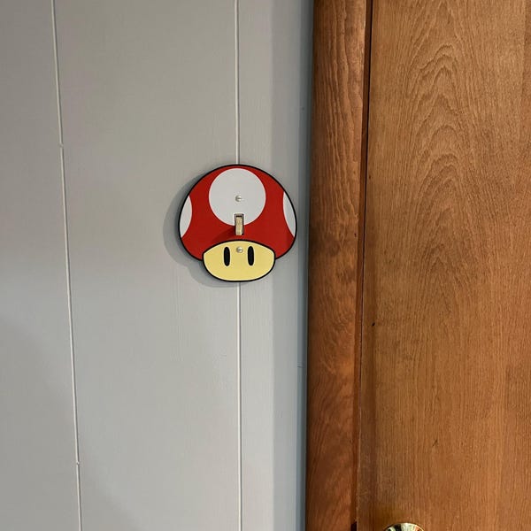 TOAD Mario Bros. Light Switch Cover Plate-rocker Nintendo Video Game ...
