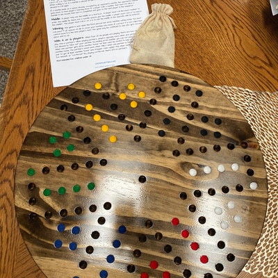 4/6 Player Double-sided Large Round Wahoo Game Board Handmade & Hand ...