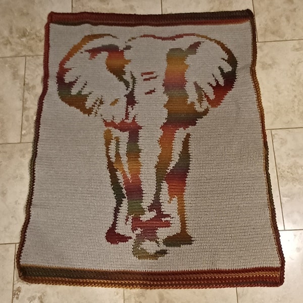 Elephant Crochet Afghan Pattern Graph - Etsy