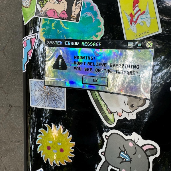Computer Error Sticker | Y2K Aesthetic | Holographic Sticker | Kindle ...