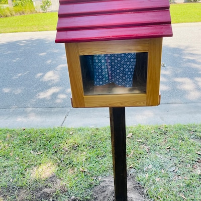 American Robin Nesting Box, Nesting Shelf, Large Bird House, Metal Roof ...