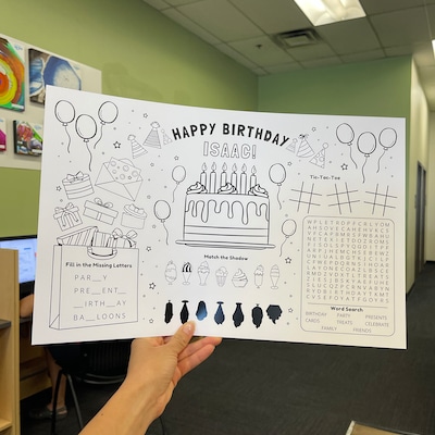 Ice Cream Party Placemat Activity Sheet Ice Cream Party Printable ...