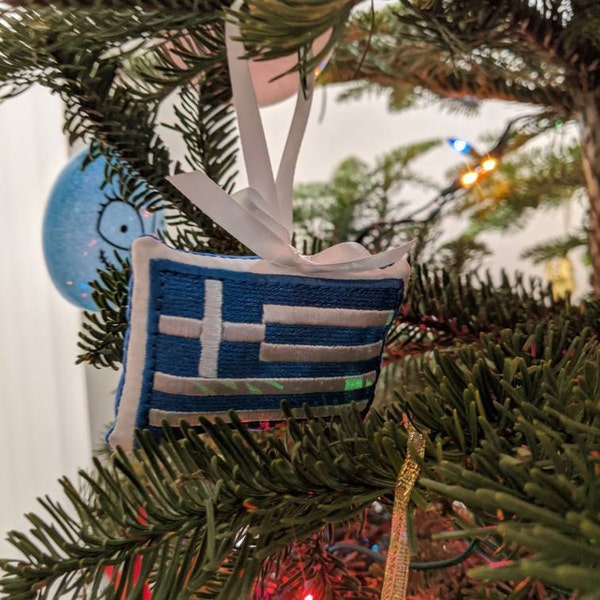 Greece Greek Flag Christmas Ornament Gift Travel Souvenir Stocking ...