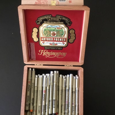 Cigar Box Trill Black & Gold Tray Bottom Natural Interior - Etsy