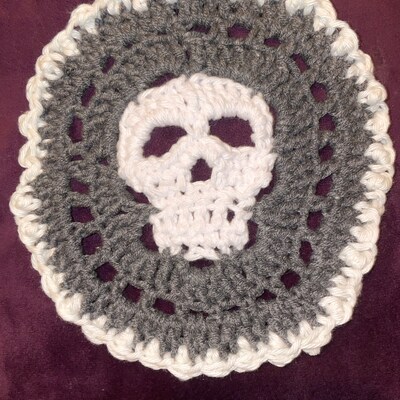 Crochet Pattern Mr Bones Skull Coaster Digital PDF - Etsy