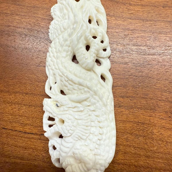 Buffalo Bone Carving Fish Cabochon Organic Jewelry Supply DIY Cord ...