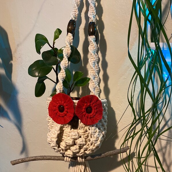 DIY MACRAME OWL Plant Hanger Pattern, Owl Plant Holder Photo Tutorial ...