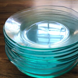 Set of Glass Plates, Clear Glass, Handmade Dinnerware, Recycled ...