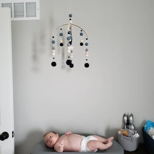 Navy Blue Baby Boy Mobile Baby Mobile Boy Baby Boy Nursery Mobile Felt ...