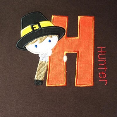 Applique and Embroidery Originals Digital Design 719 Pilgrim Quaker Boy ...