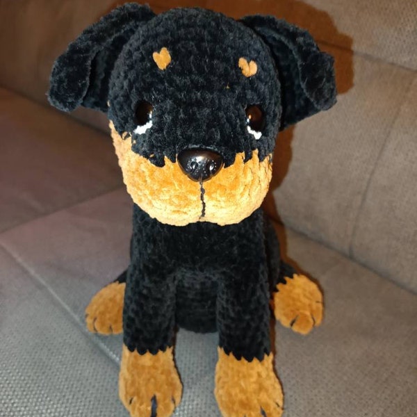 Crochet Pattern Dog/ Amigurumi Rottweiler Puppy Tutorial/ Stuffed Dog ...