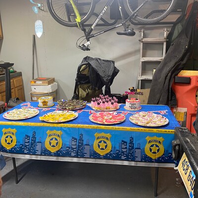 Police Party Table Cover, 54 X 102, Policeman Table Cover, Police Theme ...