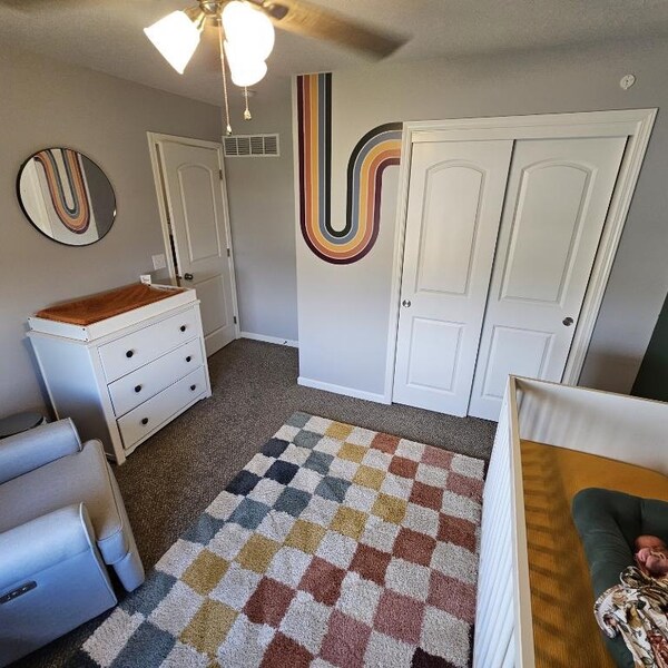 Retro Stripe Wall Decal - Half Curve Rainbow Wall Decal - Childrens ...