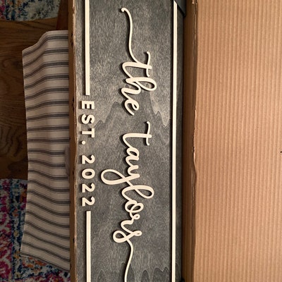 Established Sign, Wedding Signs, Wood Signs, Custom Family Name Sign ...