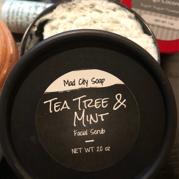 Tea Tree & Mint Foaming Facial Scrub 2 Oz. Great for Combination and ...