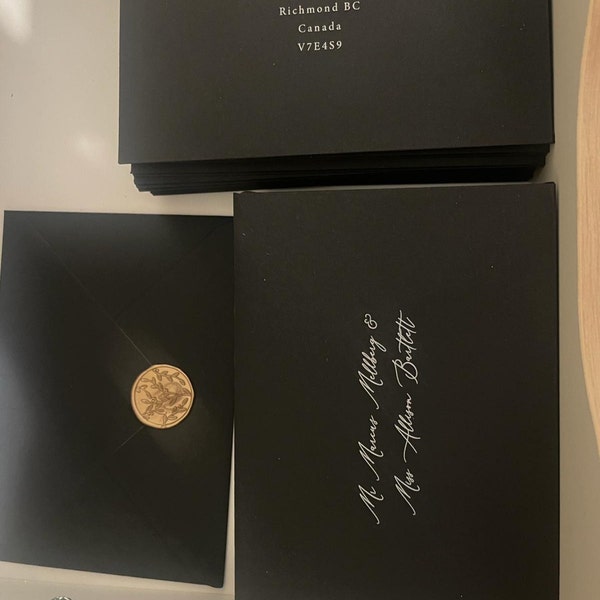 Premium Jet Black Envelopes Luxury 135gsm C5/A5, 5x7, C6/A6, C7/A7, DL ...