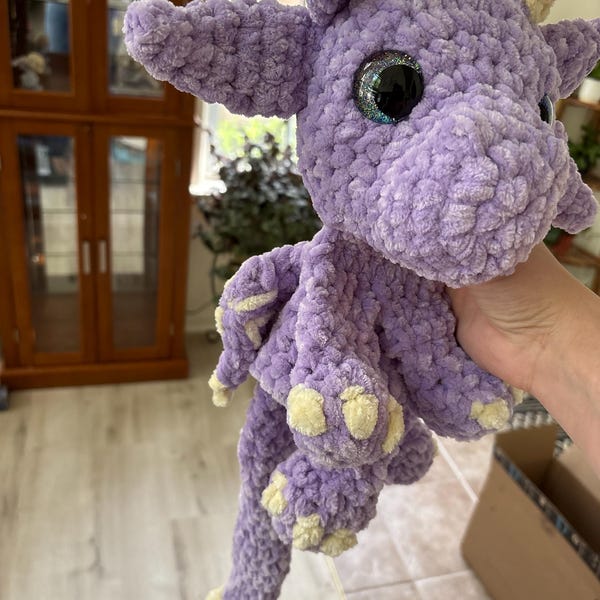 Neptune the Dragon Snuggler | PDF Crochet Amigurumi Pattern | Low Sew ...