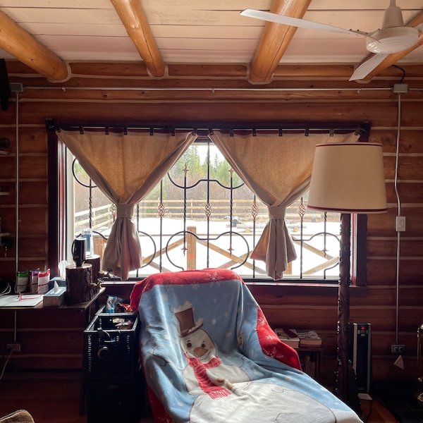 Herringbone Wool Curtains With Brass Snap Buttons, Custom Made Curtains ...