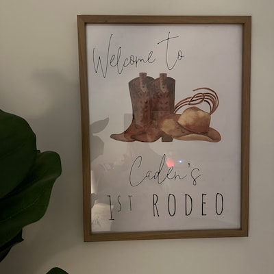 1st Rodeo Birthday Welcome Sign Template Cowboy First Birthday Party ...