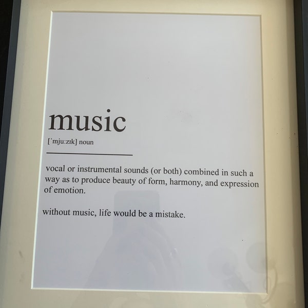 Music Definition Print - Etsy UK