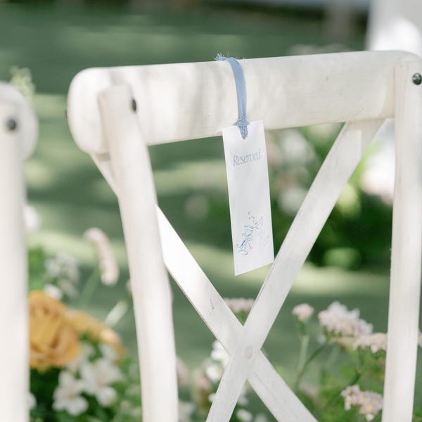Wedding Reserved Seat Tag, Personalised Seat Holder, Reserved Seat Tag ...