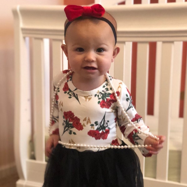 Girls Red Rose Floral Dress Baby Girls Dress Rose Birthday Dress Red ...