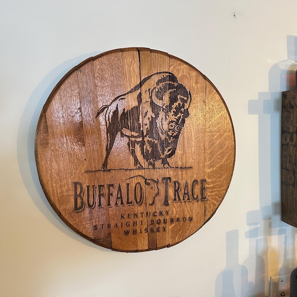 Buffalo Trace Whisky Engraved Bourbon Barrel Top - Etsy