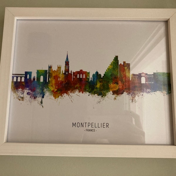 Montpellier Skyline, France - Cityscape Painting Art Print Poster CX ...