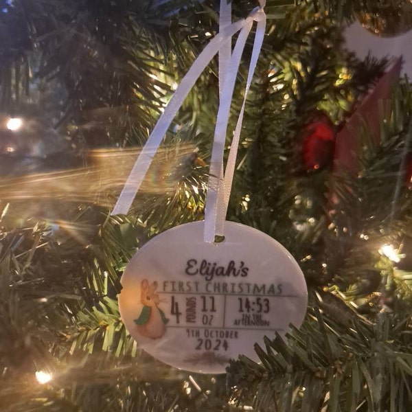 First Christmas Bump Decoration, Personalised Baby Bump Christmas ...
