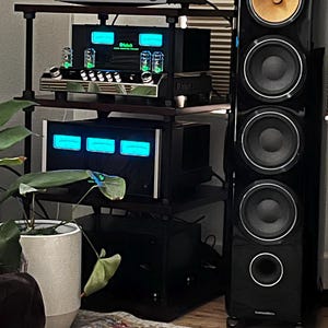 Audio Rack With Adjustable Oak Shelves / Record Player Stand / Media ...