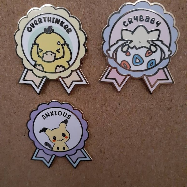 Cute Mimikyu Pin / Mimikyu Pokemon Pin / Ghost Pokemon Pin / Anxiety ...