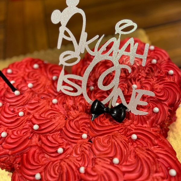 One Minnie Mouse Cake Topper, One Cake Topper, 1st Birthday Minnie ...