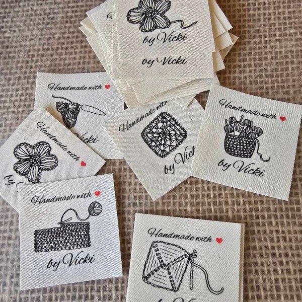 Set of 20 Personalized Labels for Handmade Items (custom Clothing Tags ...