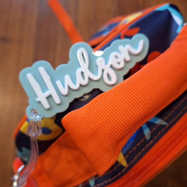 Acrylic Kids Bag Tag| Colourful Bag Tag | Personalised Bag Tag for Kids ...