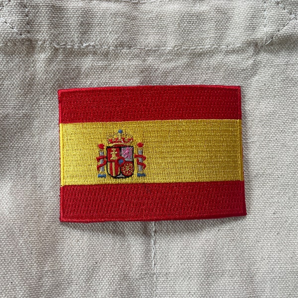 SPAIN FLAG PATCH Iron-on Embroidered Applique Top Quality - Etsy