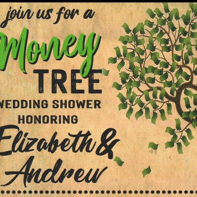 Money Tree Wishing Well Bridal Couples Wedding Shower Engagement Dinner ...