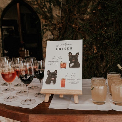 Dog Signature Cocktail Dog Custom Drink Sign Dog Signature Drink Sign ...