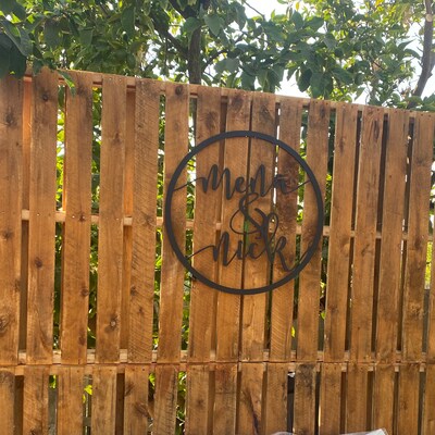 Wedding Ring Sign With Names, Personalized Wedding Sign Hoop Style ...