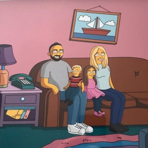 Simpsons Portrait Simpsons Family Portrait Custom Simpsons | Etsy