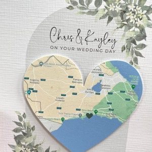 Personalised Location Map of Anywhere With Date Couple Wedding - Etsy