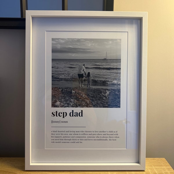 PERSONALISED STEP DAD Definition Print, Wall Art Print, Step Dad Gift ...
