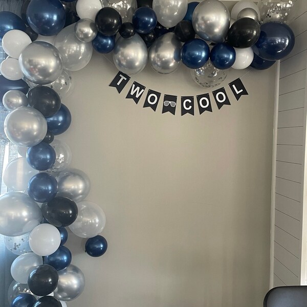 TWO COOL Cardstock Banner| Two Cool Sign | 2nd Birthday Banner| 2nd ...