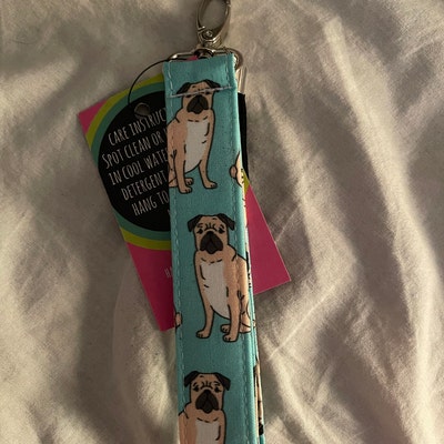 Pug Keychain Wristlet Pug Gifts Pug Accessories Pug Key - Etsy