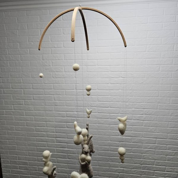 Wooden Mobile Hanger / Wooden Mobile Frame/ Baby Mobile Kit / DIY Baby ...